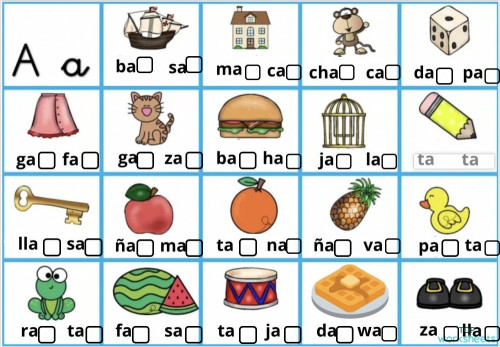 Sílabas con la letra a. Ficha interactiva | TopWorksheets