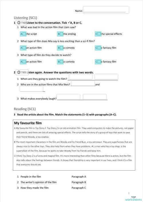 HN3 Unit 4 test (Copia). Interactive worksheet | TopWorksheets