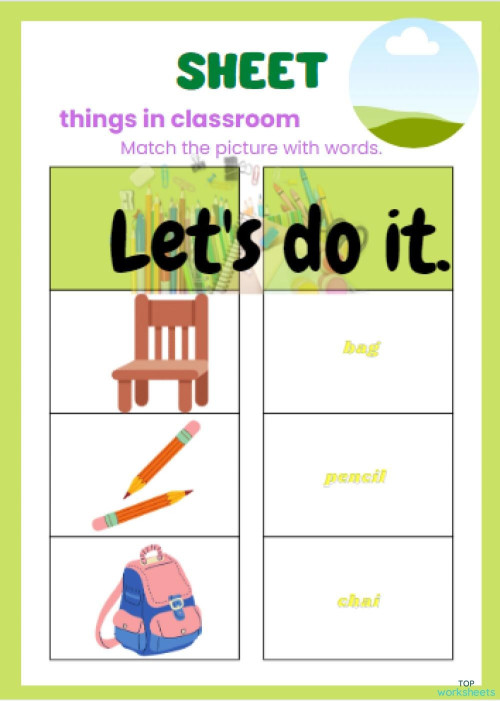 sheet things in class. Interactive worksheet | TopWorksheets