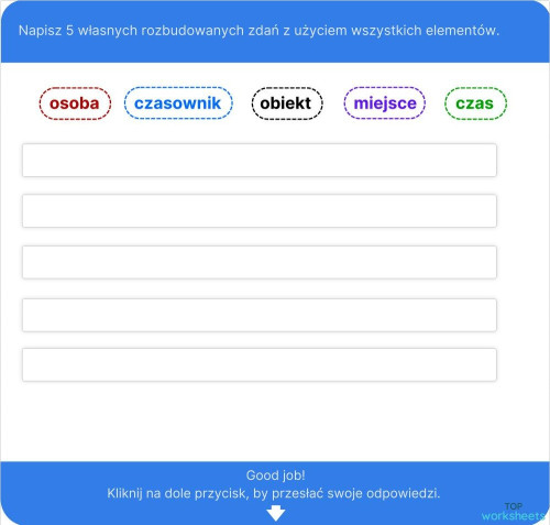 g100 - svo miejsce czas - 3. Interactive worksheet | TopWorksheets