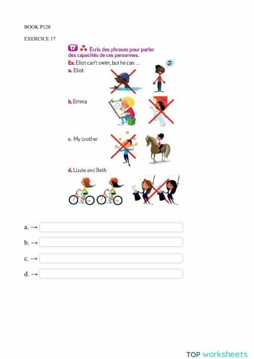 Book p128 ex 17. Interactive worksheet | TopWorksheets