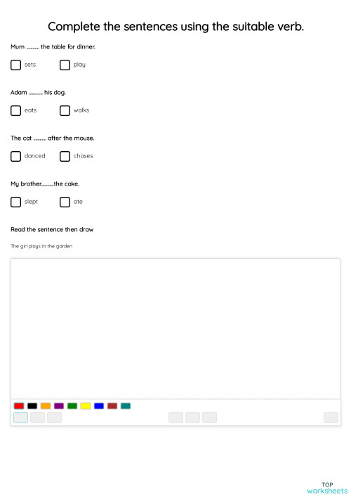 Complete the sentences using the suitable verb.. Interactive worksheet ...