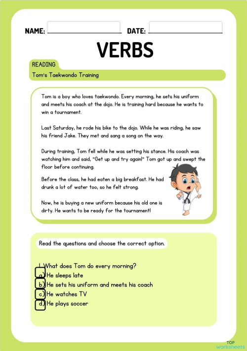 VERBS PRACTICE. Interactive worksheet | TopWorksheets