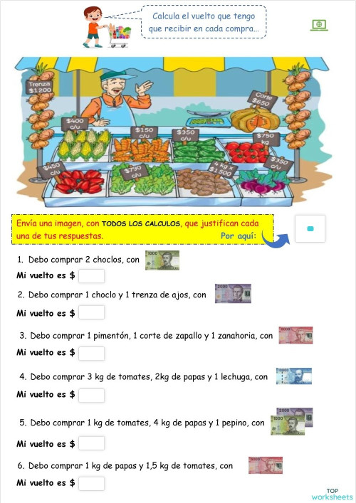 Vamos de compra 01. Ficha interactiva | TopWorksheets