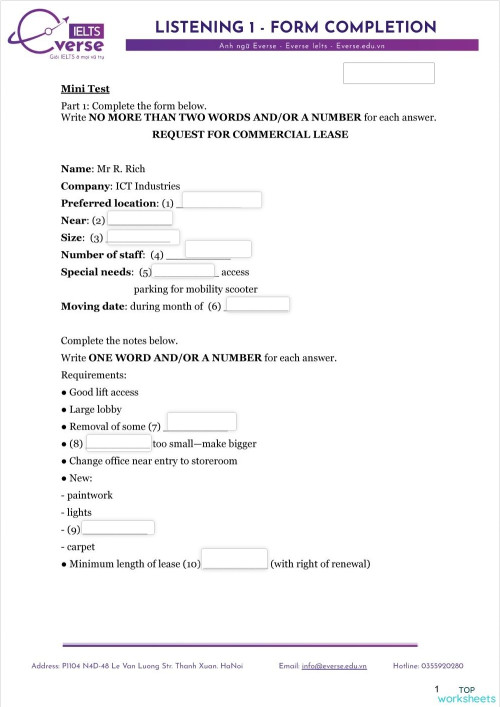 Listening comprehension: interactive worksheets and online exercises ...