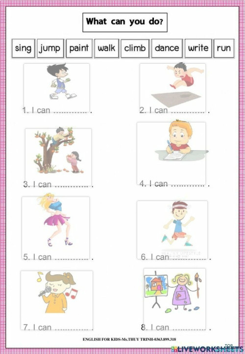Classroom Verbs Test. Interactive worksheet | TopWorksheets