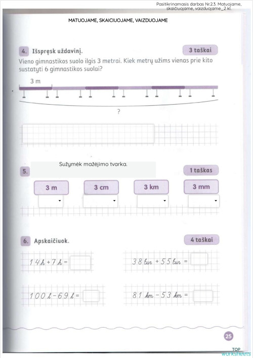 2 klasė: interactive worksheets and online exercises | TopWorksheets