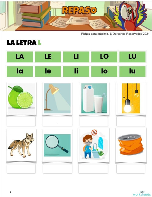 LA LETRA L. Ficha interactiva | TopWorksheets