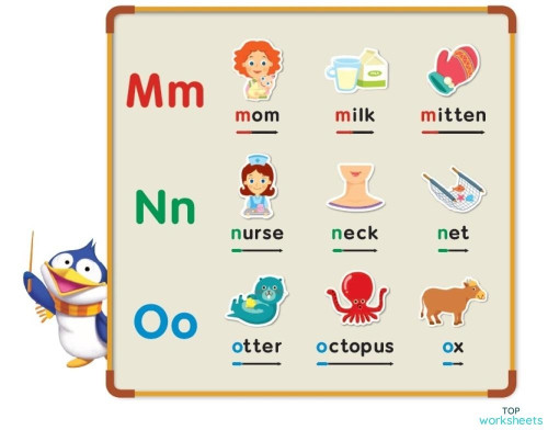 phonics mno 4. Interactive worksheet | TopWorksheets