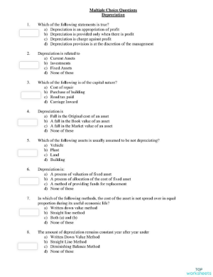 DEPRECIATION. Interactive worksheet | TopWorksheets