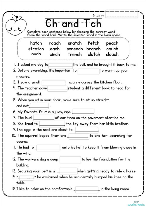 Lesson 75 tch and ch Review. Interactive worksheet | TopWorksheets