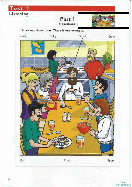 Authentic Movers 1 test 1. Bài tập tương tác | TopWorksheets