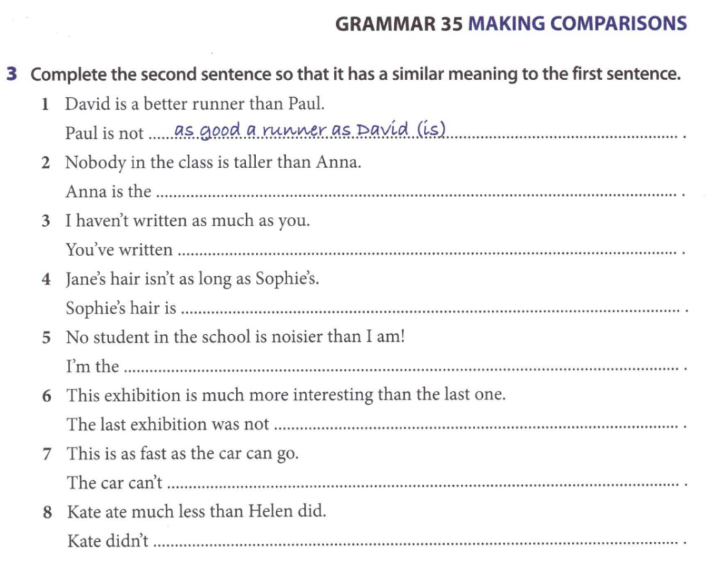 UNIT 35 MAKING COMPARISONS/INTERMEDIATE LANGUAGE PRACTICE. Interactive worksheet | TopWorksheets