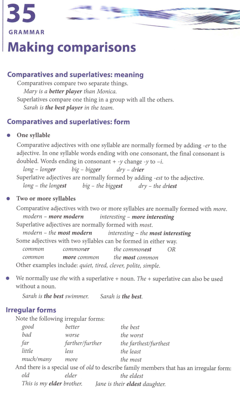 UNIT 35 MAKING COMPARISONS/INTERMEDIATE LANGUAGE PRACTICE. Interactive ...