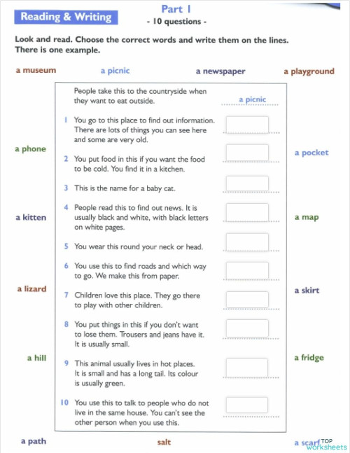 TEST 7 - FLYERS SUCCEED READING. Interactive worksheet | TopWorksheets