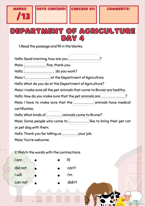 Department of Agriculture ***. Interactive worksheet | TopWorksheets