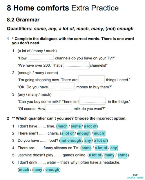 Extra-Pra-U8.2. Interactive worksheet | TopWorksheets