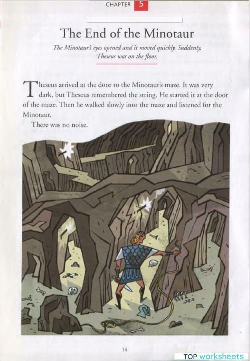 Reader: Theseus and The Minotaur chapters 5-6. Interactive worksheet ...
