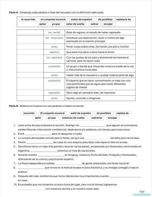 TL - Book 1 - Chapter 10. Ficha interactiva | TopWorksheets