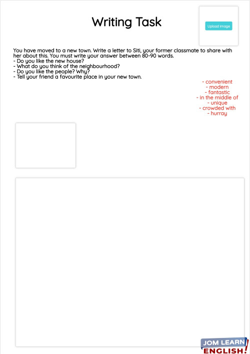 English Plus 1 - Unit 1 -Writing Task 2 (Moved To A New Town). Interactive worksheet | TopWorksheets
