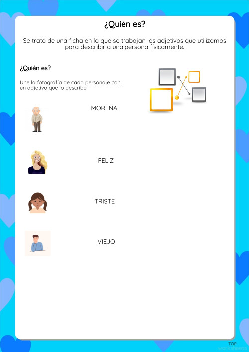 Adjetivos: fichas interactivas y ejercicios online | TopWorksheets