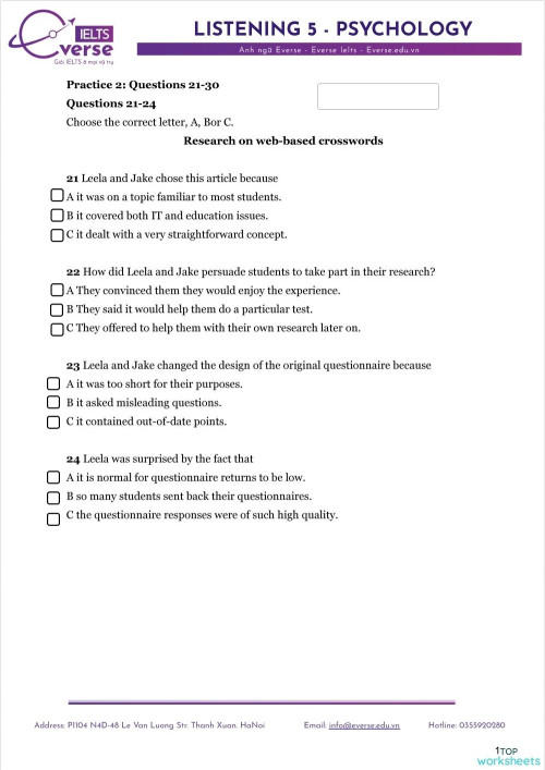 Listening: interactive worksheets and online exercises | TopWorksheets