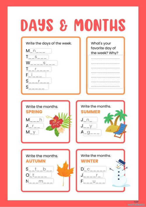 seasons and weather. Interactive worksheet | TopWorksheets