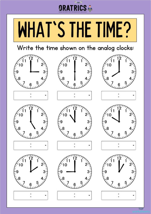 What's the time?. Interactive worksheet | TopWorksheets