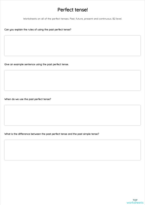 Perfect tense!. Interactive worksheet | TopWorksheets