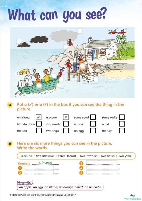 Movers Writing Skills 1. Interactive worksheet | TopWorksheets