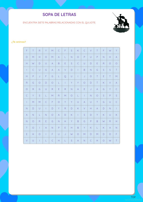 SOPA DE LETRAS. Ficha interactiva | TopWorksheets