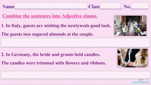 Adjective Clause worksheet 1. Interactive worksheet | TopWorksheets
