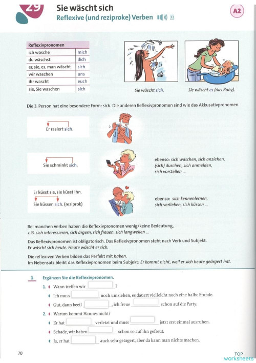 Reflexive und reziproke Verben, Cornelsen Kap. 29. Interaktives ...