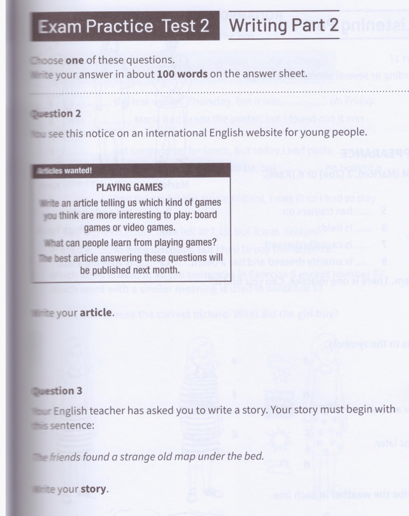 Training Test 2 - Writing Part 2. Interactive worksheet | TopWorksheets