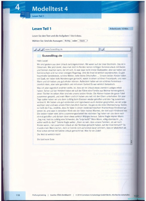 B1_Test 4 (Cornelsen). Interaktives Arbeitsblatt | TopWorksheets