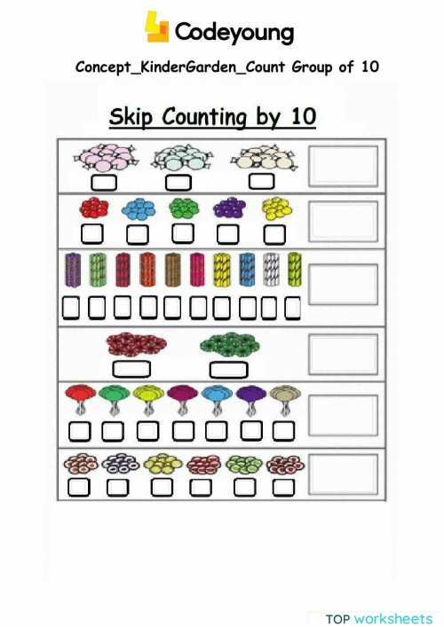 Bundle counting. Interactive worksheet | TopWorksheets