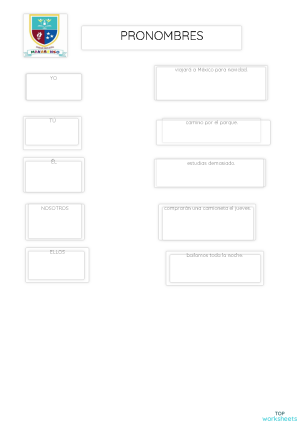 Pronombres: fichas interactivas y ejercicios online | TopWorksheets