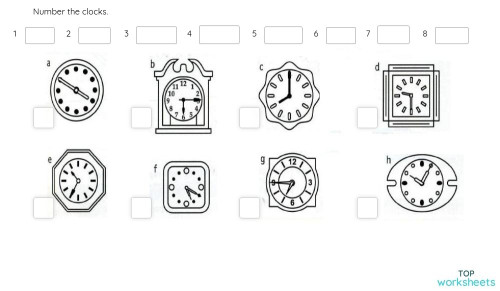 Telling the time. Interactive worksheet | TopWorksheets