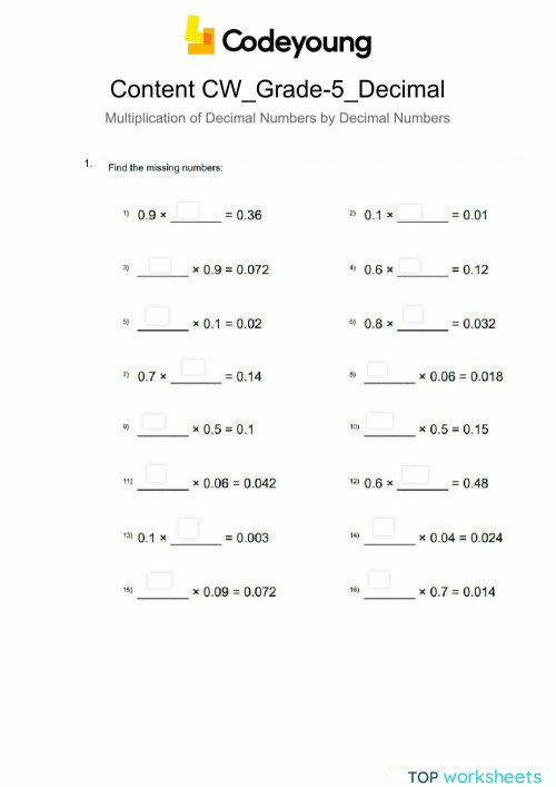 Advanced-Multiplication of Decimal Numbers by Decimal Numbers Part 1 ...