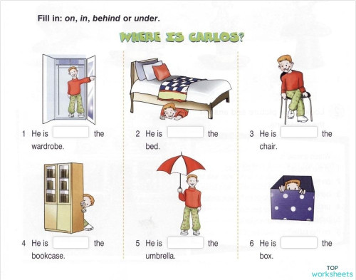 prepositions of place part 2. Interactive worksheet | TopWorksheets
