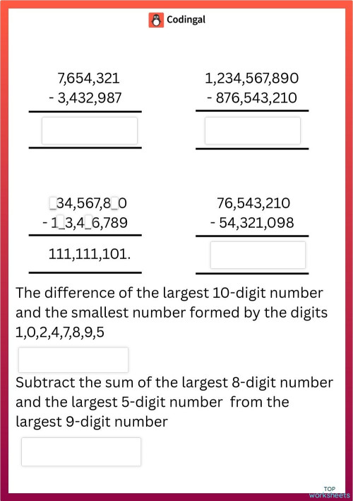 M_G05M01L03_WA02_Addition_and_Subtraction_4. Interactive worksheet | TopWorksheets