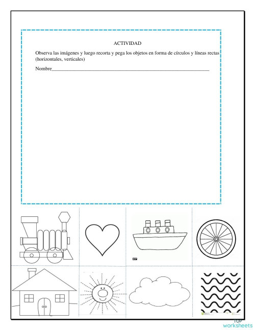 CIRCULOS Y LINEAS RECTAS. Ficha interactiva | TopWorksheets