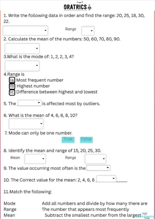 Area Area 78. Interactive worksheet | TopWorksheets