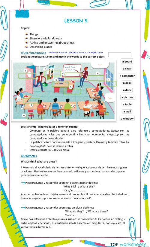 Lesson 5. Interactive worksheet | TopWorksheets