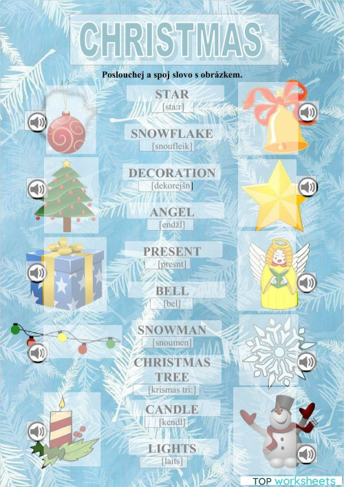 Christmas vocabulary. Interactive worksheet | TopWorksheets