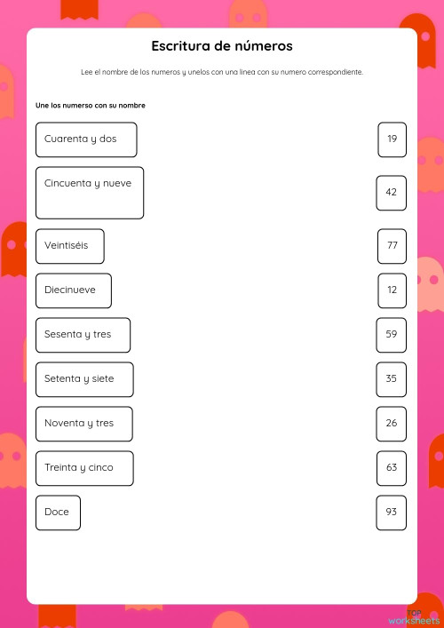 Escritura de números. Ficha interactiva | TopWorksheets