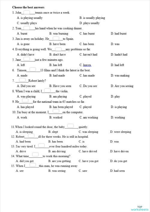 BASIC 02 - MIX PRESENT / PAST TENSE. Interactive worksheet | TopWorksheets
