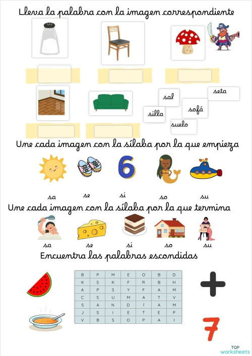 LA LETRA F. Ficha interactiva | TopWorksheets
