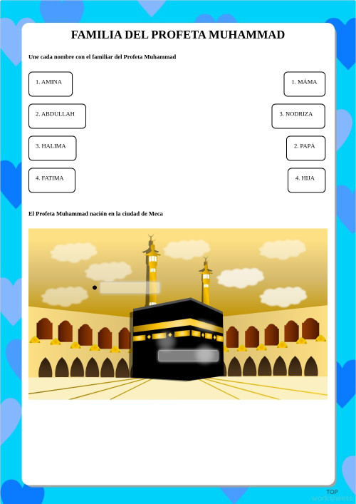 FAMILIA DEL PROFETA MUHAMMAD. Ficha interactiva | TopWorksheets