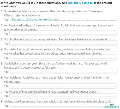 Future: task 3. Interactive worksheet | TopWorksheets